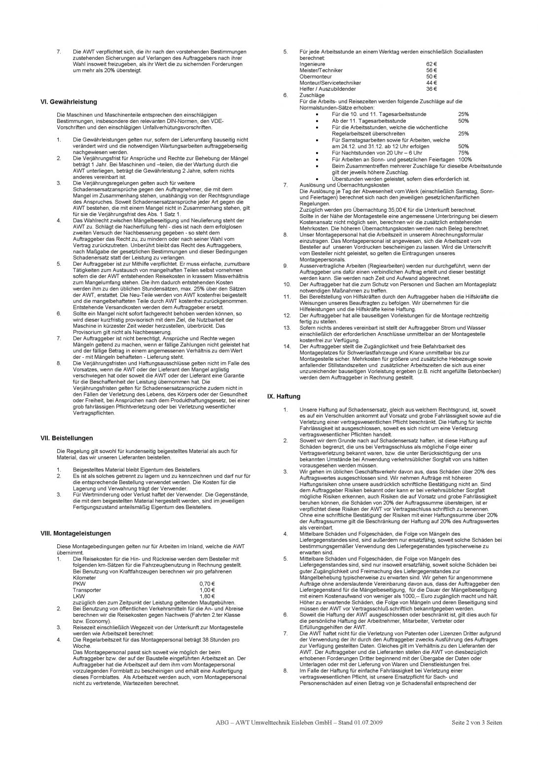 Allgemeine Geschäftsbedingung - AWT Umwelttechnik